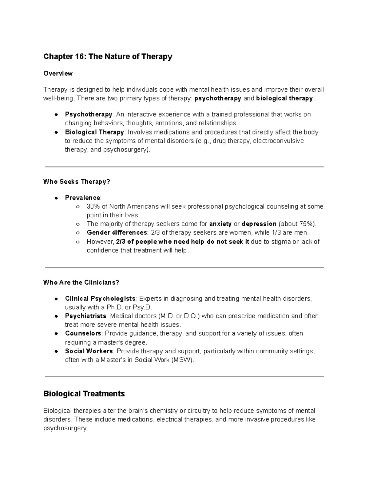 Intro to psych-8 - psychology lecture notes - Chapter 16: The Nature of ...