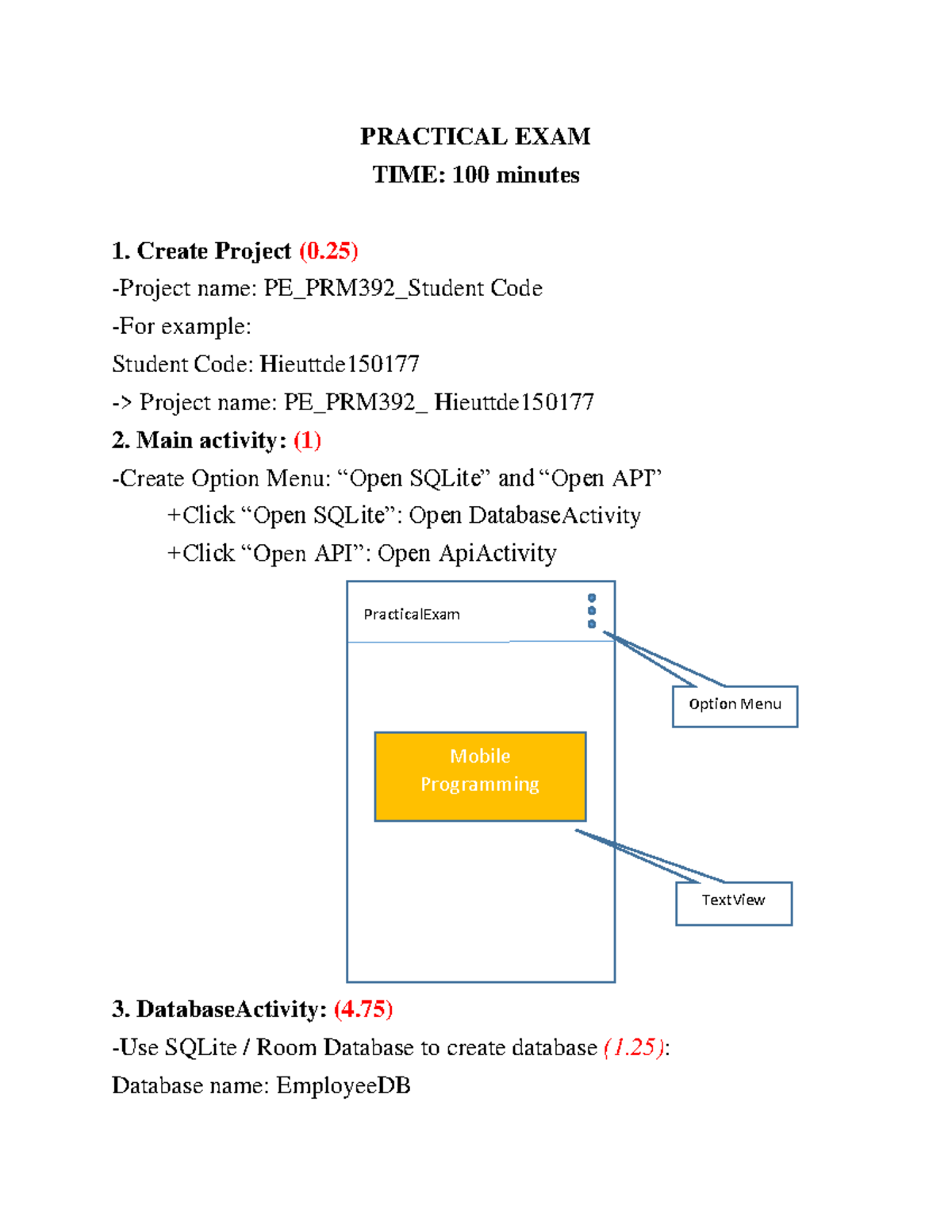 Practical Exam Guide for SE17A02 - Project Creation & Database Activity ...