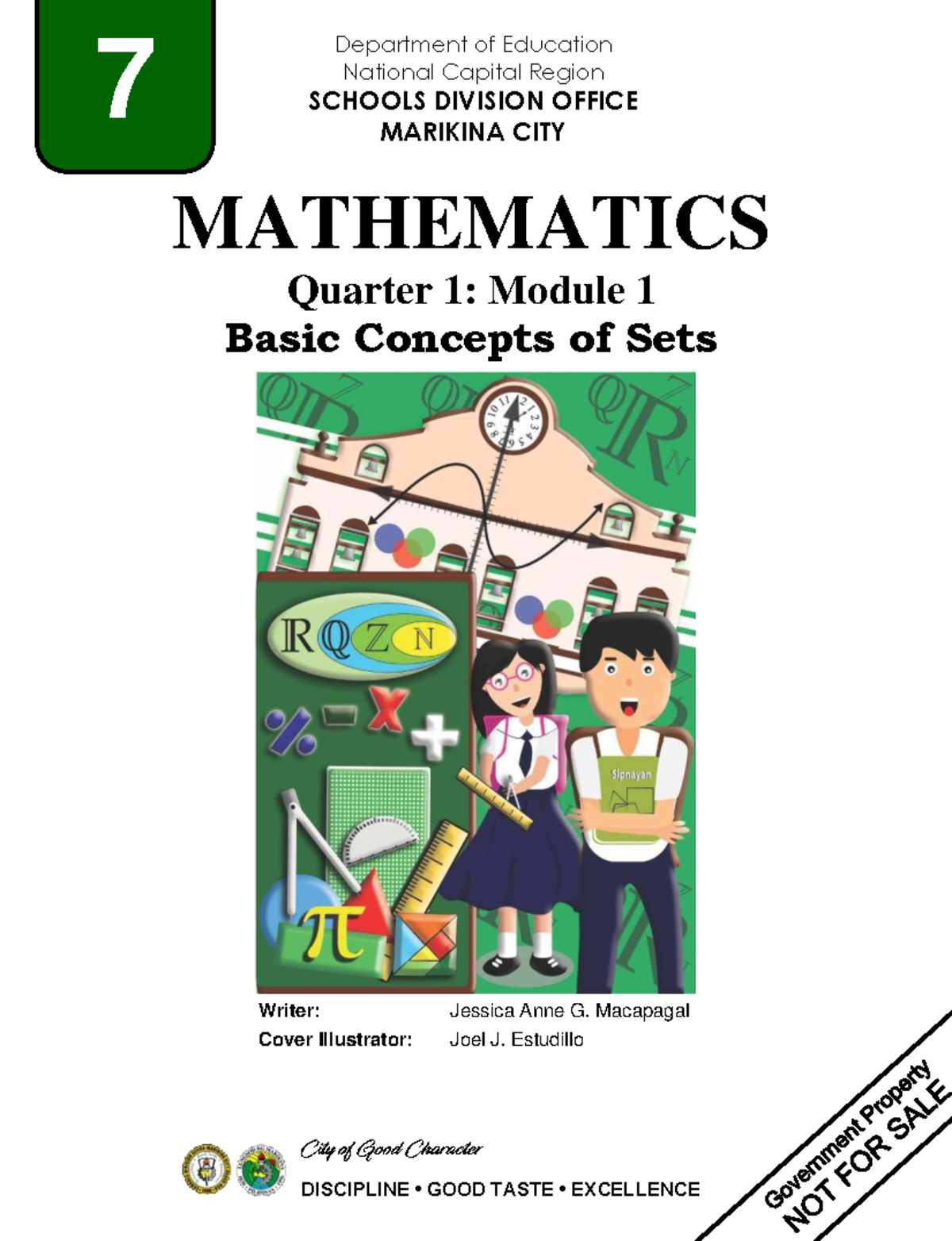 M1 MATH Q1: Basic Concepts of Sets for Grade 7 - Studocu