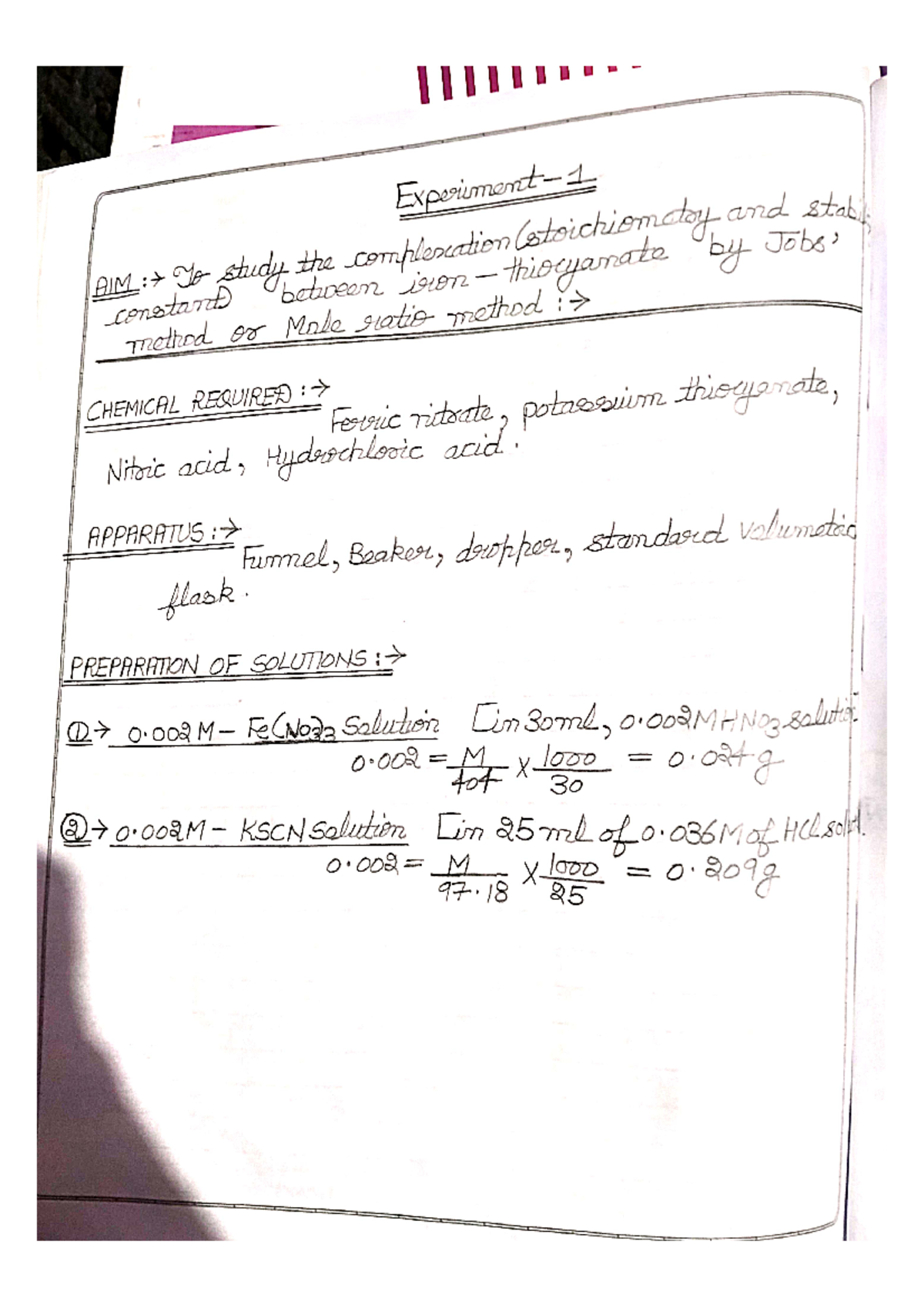 CHEM 202 Lab Report: Stoichiometry & Stability Constant Study - Studocu