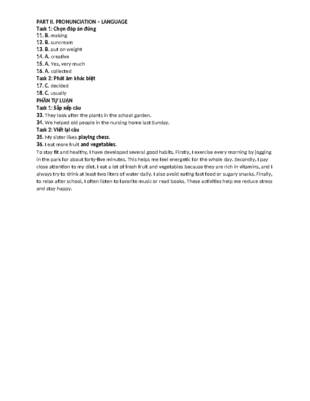 PRONUNCIATION LANGUAGE Task 1 & 2: Exercises and Self-Reflection - Studocu