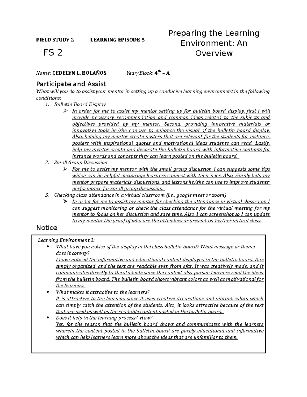 FS 2 EP 5 - Strategies for Creating a Conducive Learning Environment ...