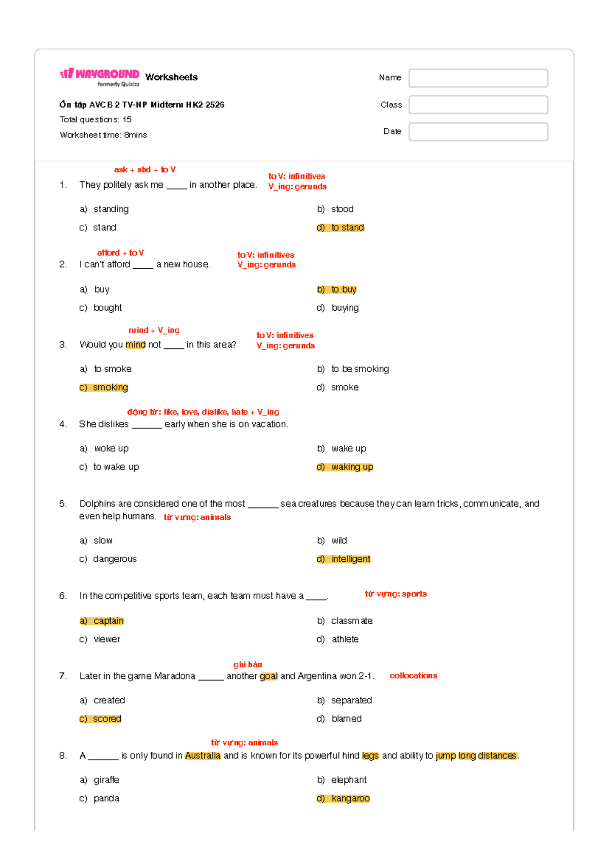 Ôn tập AVCB 2 TV-NP Midterm HK2 2526: Worksheets & Questions - Studocu