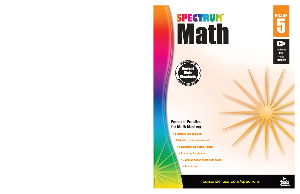 Math 5 (Spectrum) - Comprehensive Guide to Grade 5 Math Skills - Studocu