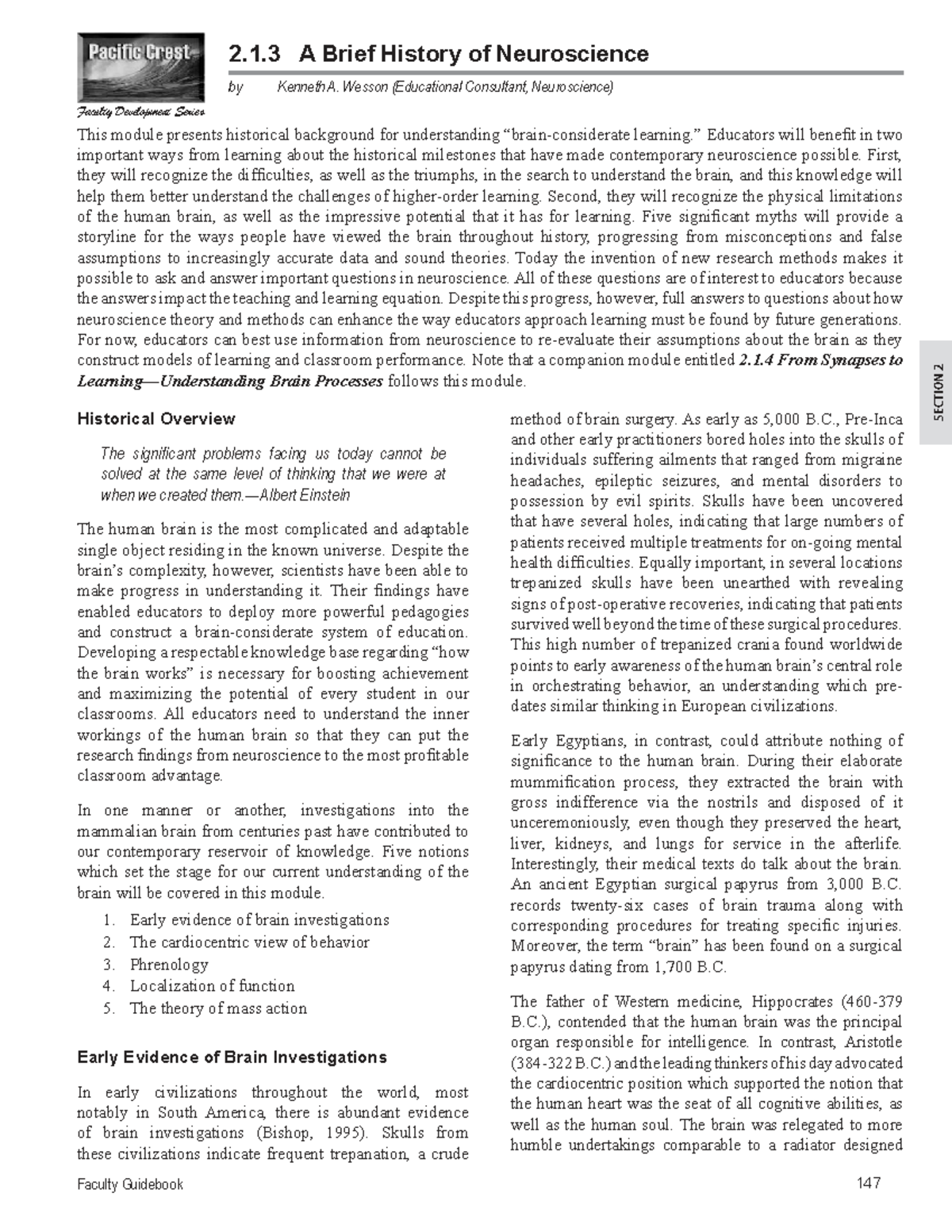 2.1.3 A Brief History of Neuroscience: Key Milestones and Insights ...