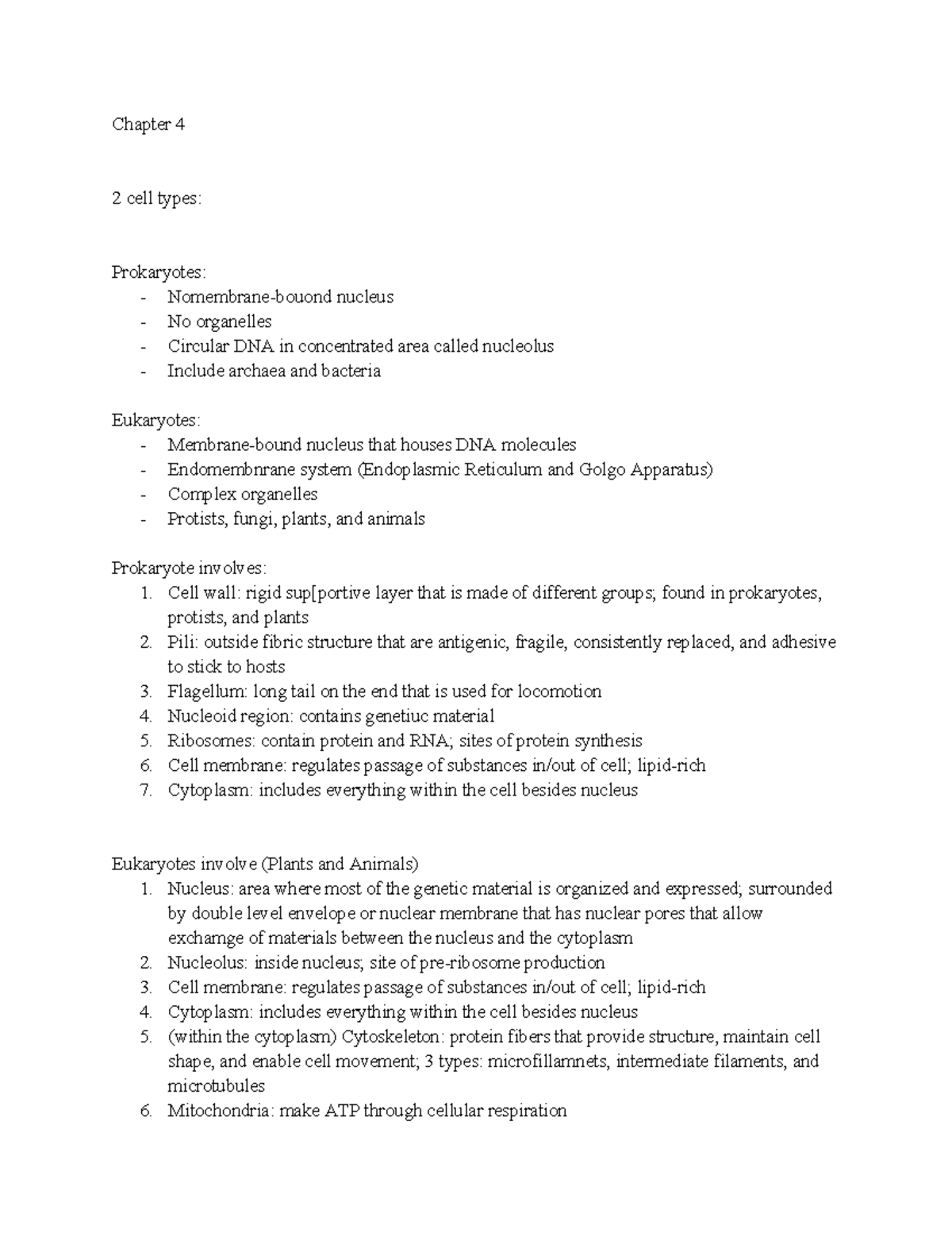 BIO 111 - Chapter 4 & 6: Cell Types, Energy, and Reactions Notes - Studocu