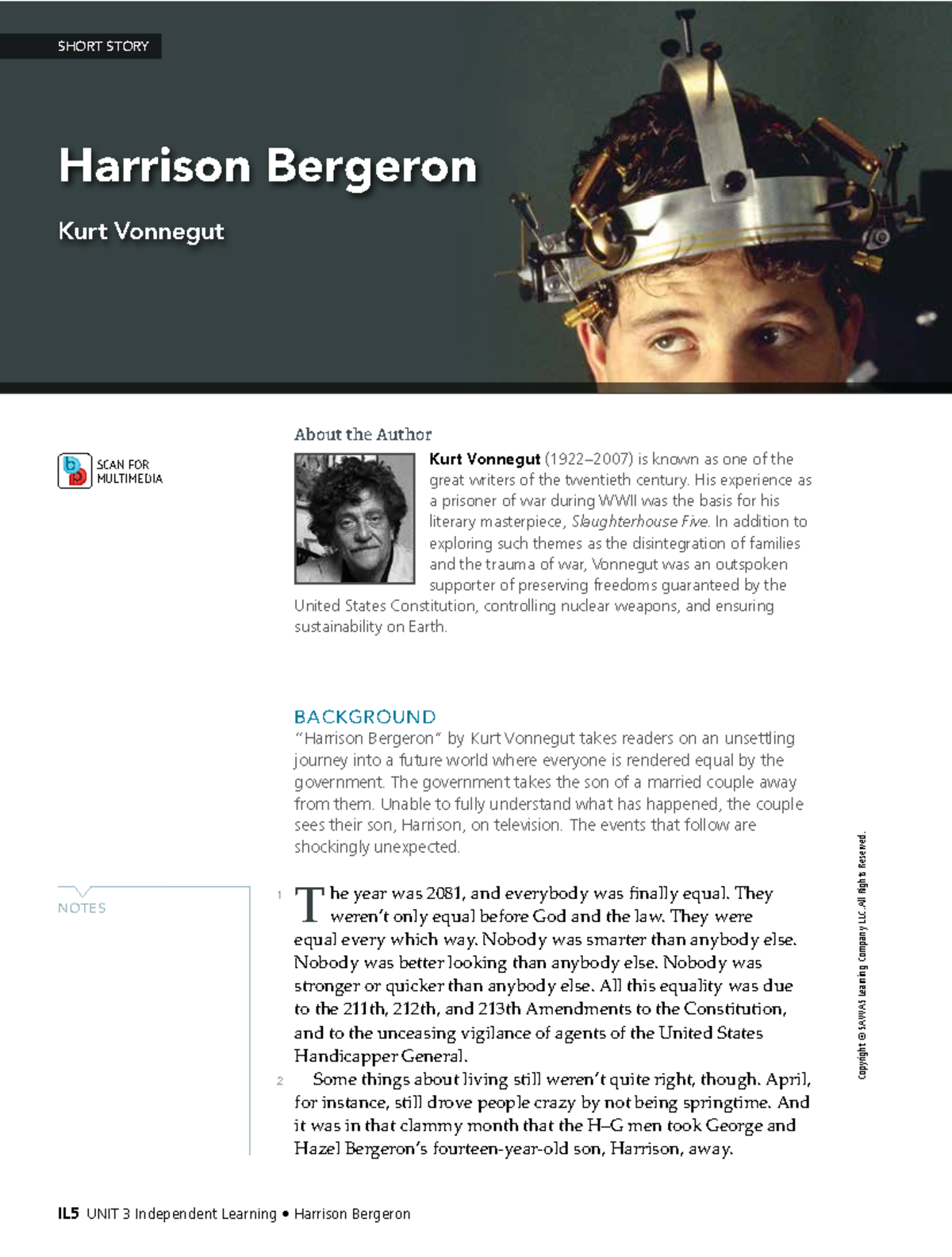 Harrison Bergeron: A Study Guide for IL5 Unit 3 - Studocu