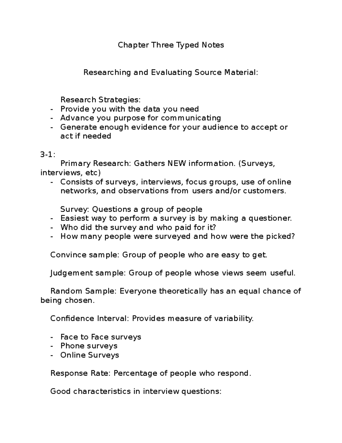 Researching and Evaluating Sources - Chapter 3 Summary (Course Code) - Studocu