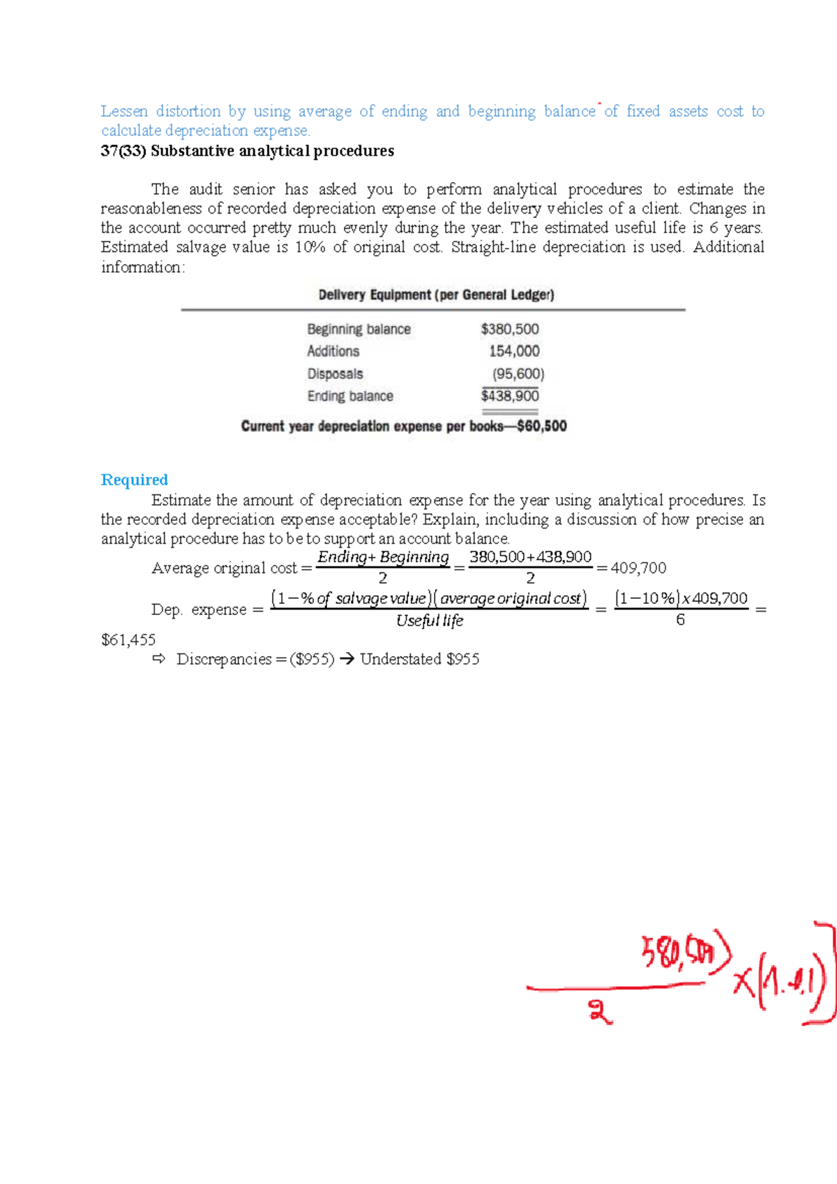 2Rit.13.37 Estimating Depreciation Expense Using Analytical Procedures ...