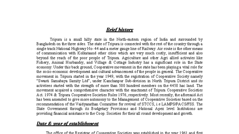 About Department 01-06-13 - Brief history Tripura is a small hilly ...