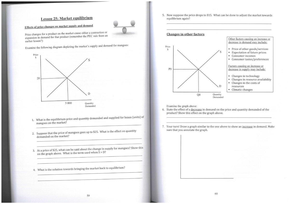Lesson 25: Market Equilibrium & Price Change Effects (N 5) - Studocu
