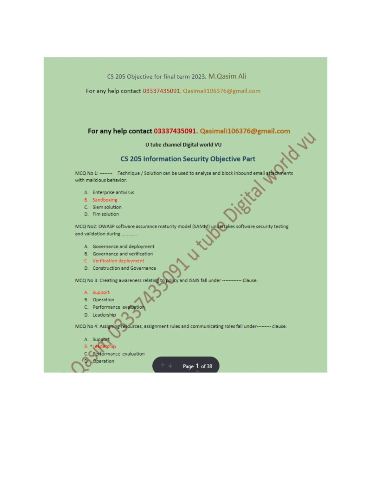 Cs205 Important Topics and Past Paper Summary (1) - Studocu