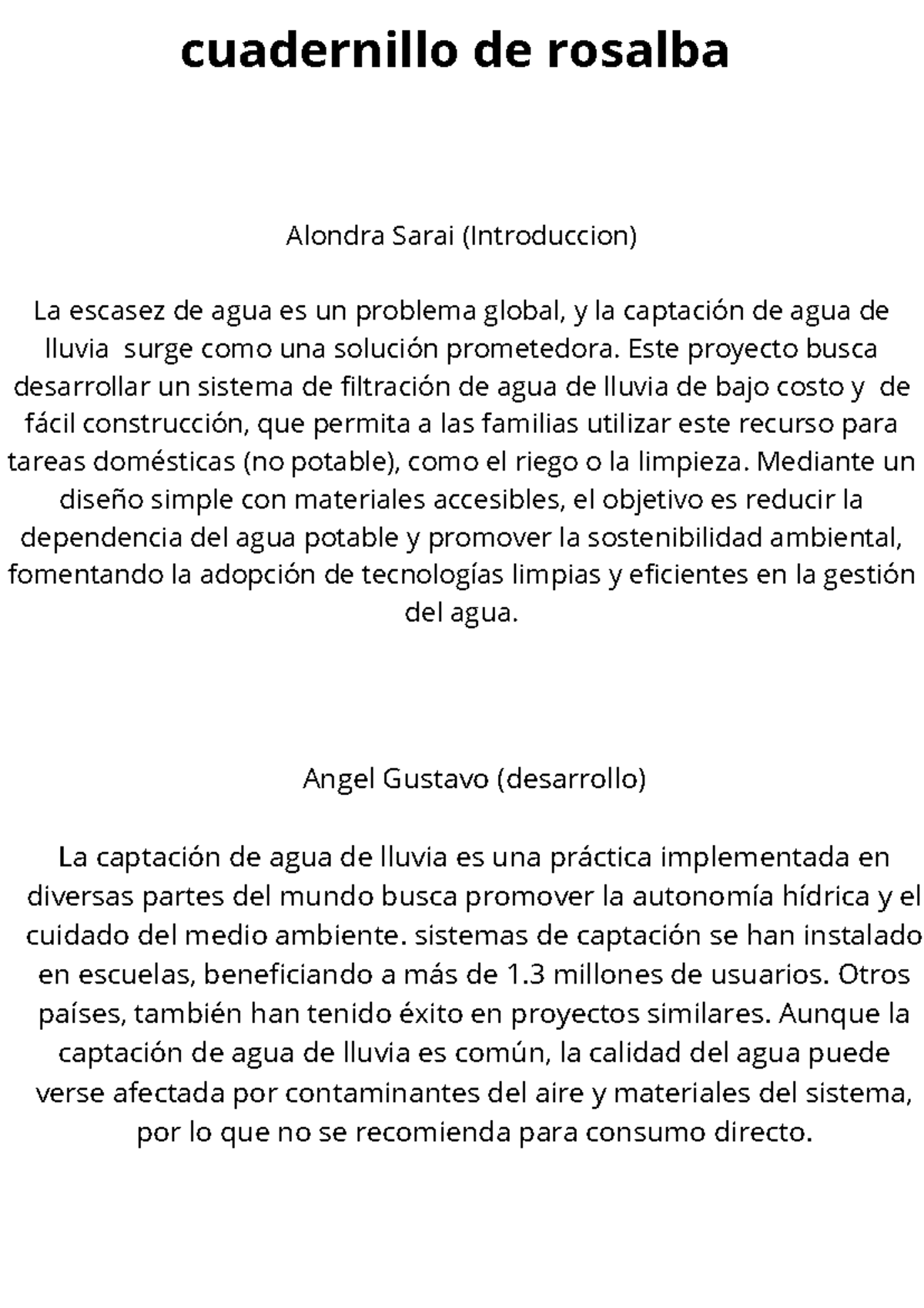 Guion STEM: Captación de Agua de Lluvia y Sostenibilidad - Studocu