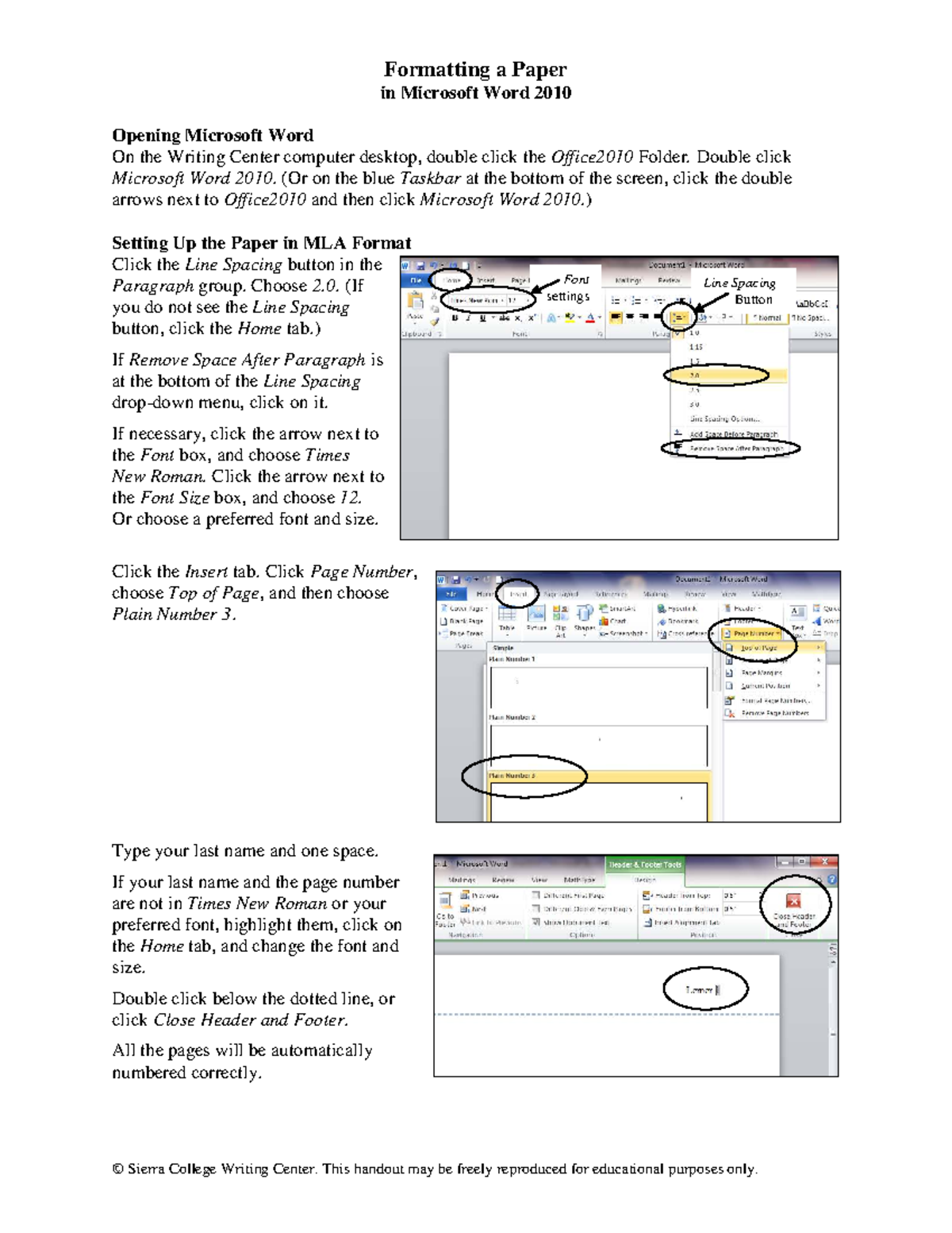 MLA Format Guidelines for Papers in Microsoft Word 2010 - Studocu