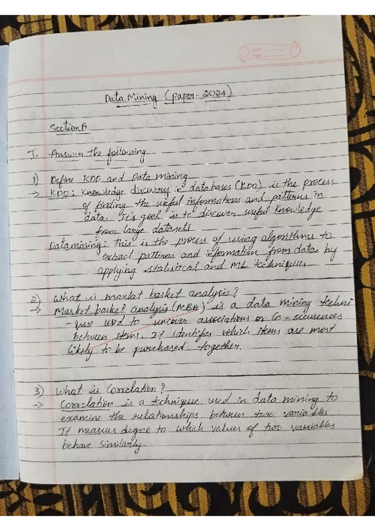 DM - Data Mining Concepts and Techniques (Paper 2024) - Studocu