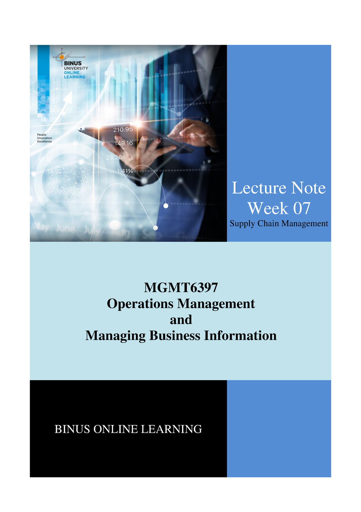 MGMT 301: Lecture Notes on Supply Chain Management - Week 7 - Studocu