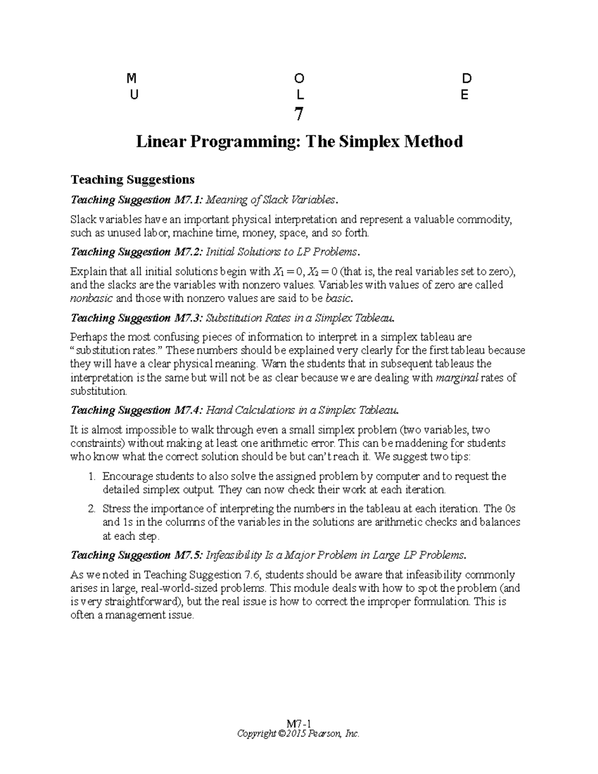 309740319 Module 7 Linear Programming The Simplex Method Answers - M O ...
