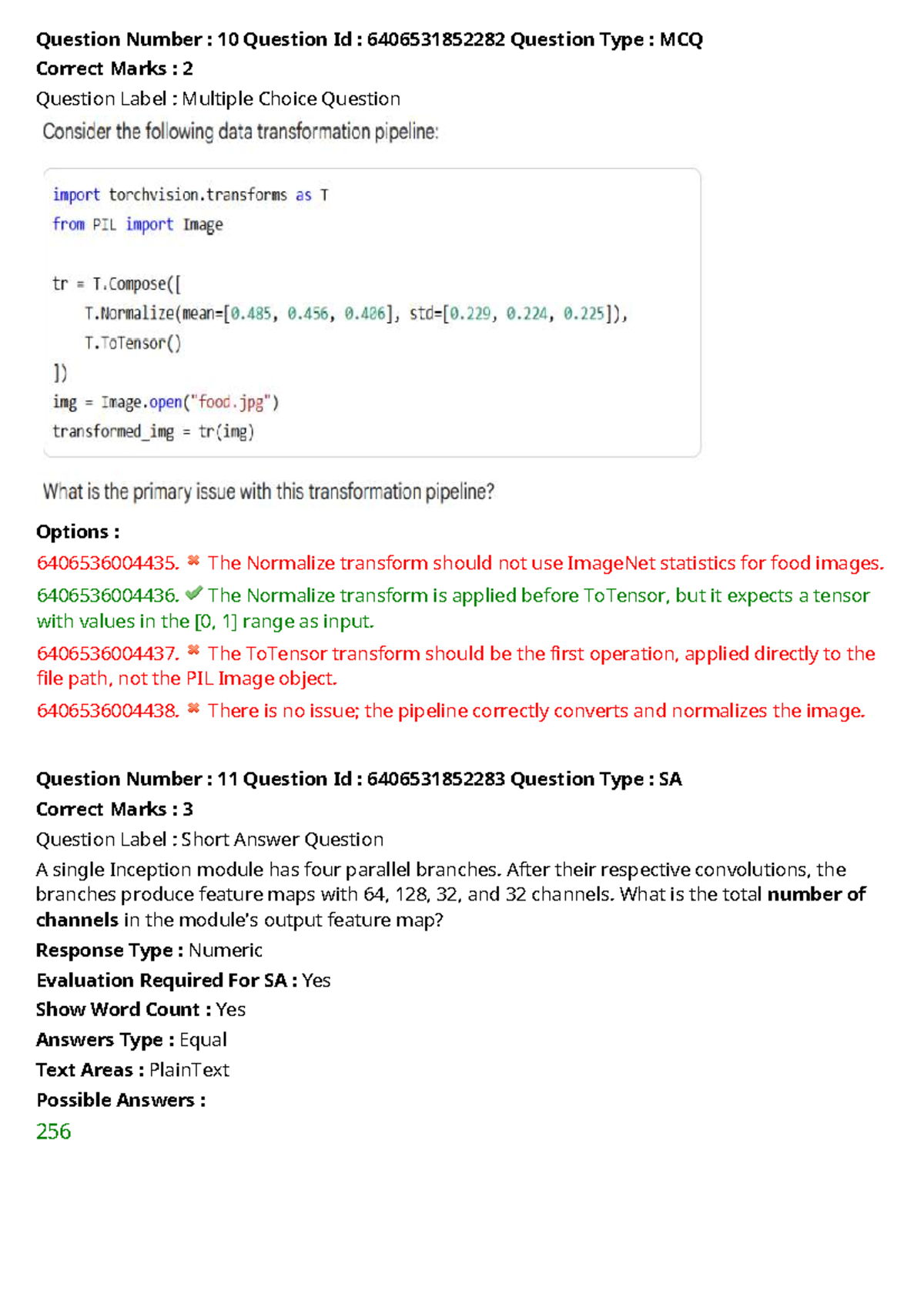DLGen AI-7: MCQ & SA Questions on Image Normalization Techniques - Studocu