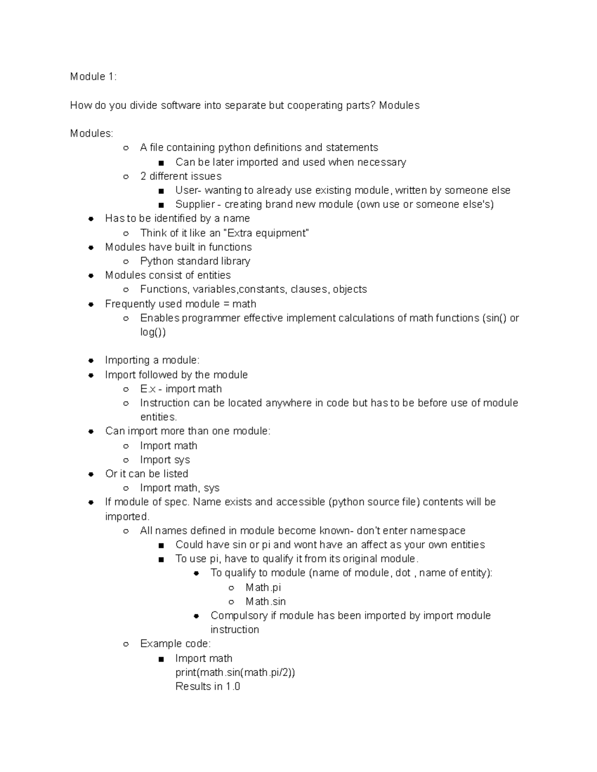 Pcap Study Document 1 Notes For The Pcap Python Certification That
