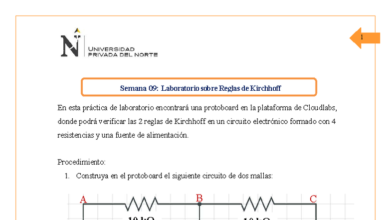 Laboratorio 6: Reglas de Kirchhoff - Semana 09 - Studocu