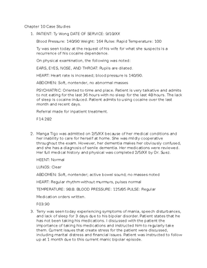 HT208 Ch 6-8 Case studies - HT208 CODING AND CLASSIFACTION I CHAPTER 6 CASE STUDIES Case Study 1 ...