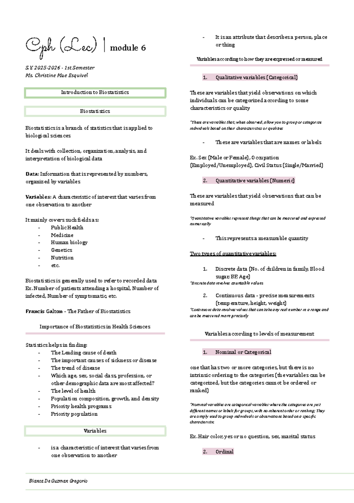 CPH (Lec) Module 6: Introduction to Biostatistics and Epidemiology ...