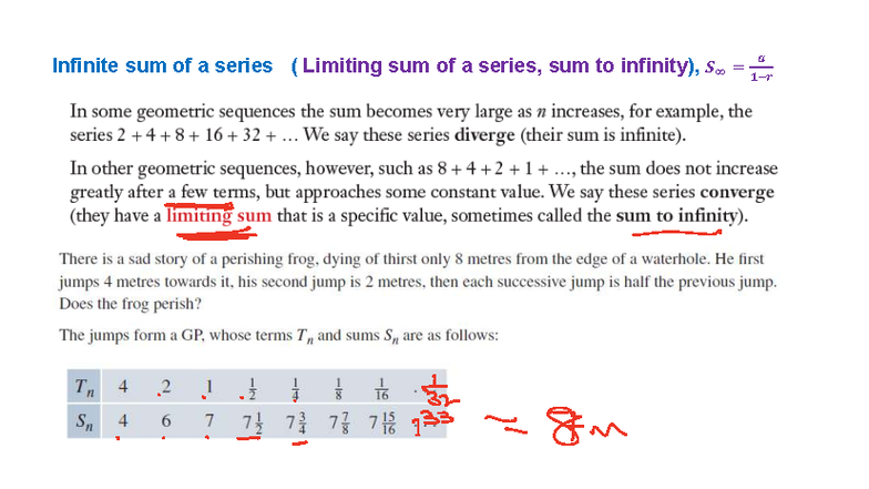 Infinite Sum Solutions: F E 8m Class Notes on Series - Studocu