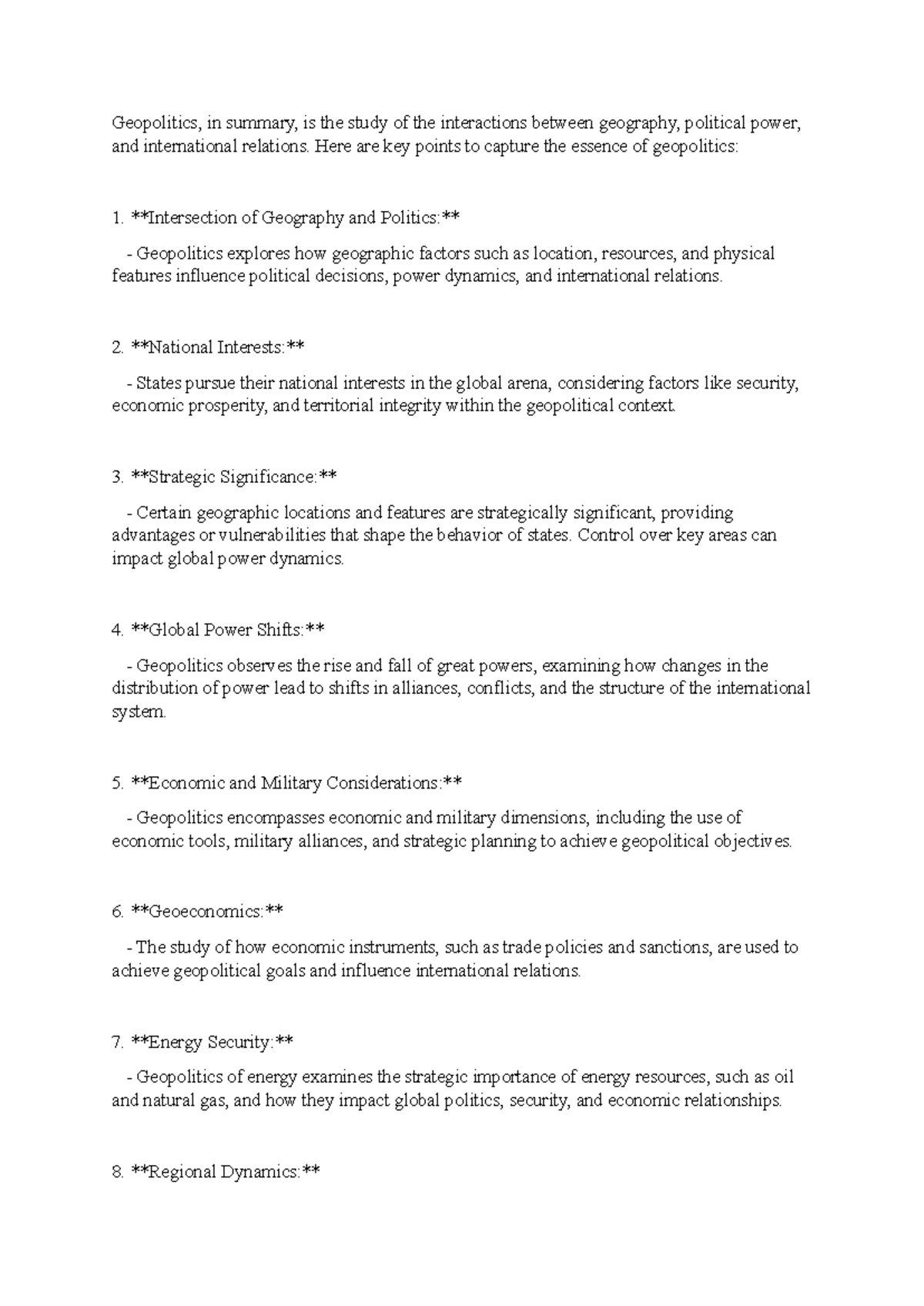 Geopolitics: Understanding Power Dynamics and International Relations ...