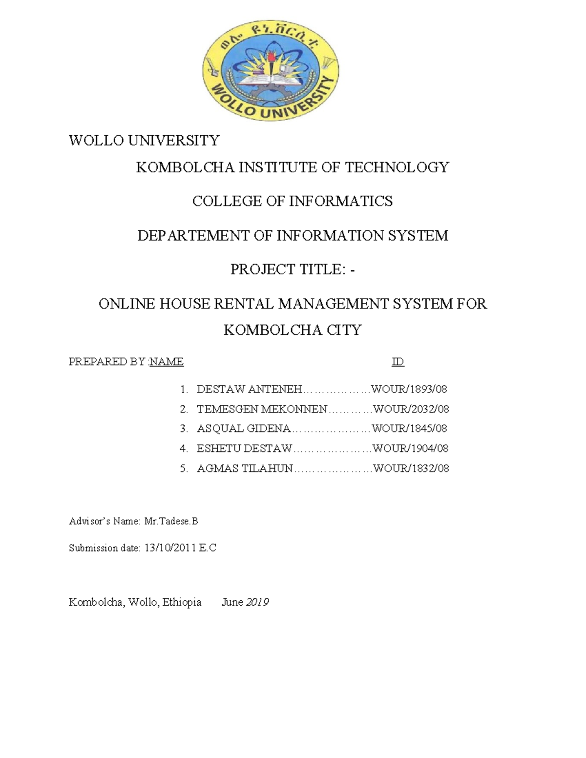 Final Project (WOR 1893): Online House Rental Management System - Studocu