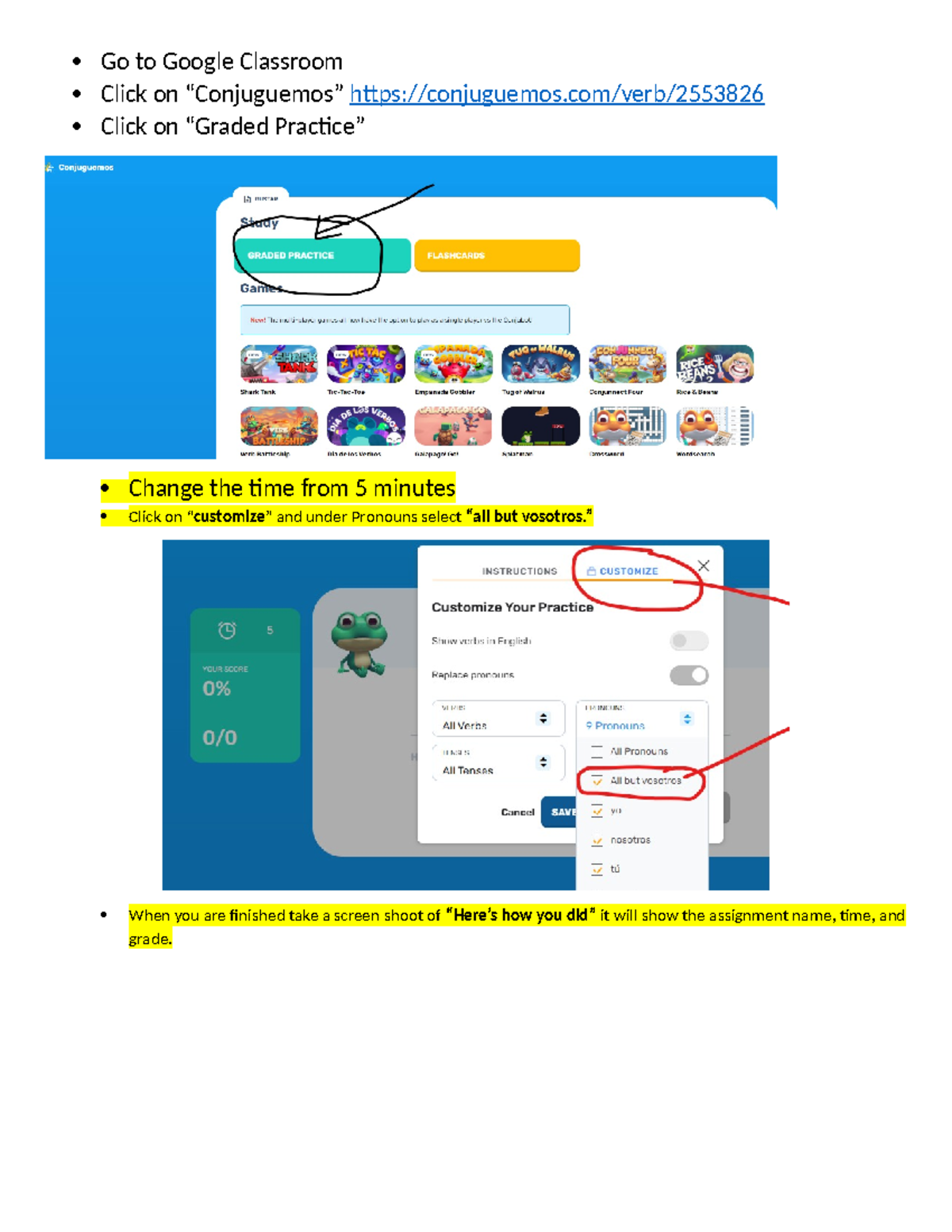 Tener Conjuguemos Practice - QA 6610 - Go to Google Classroom Click on ...