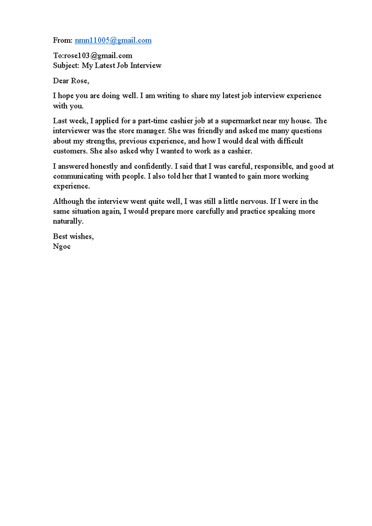 213056 Job Interview Experience - Unit 8 Reflection - Studocu