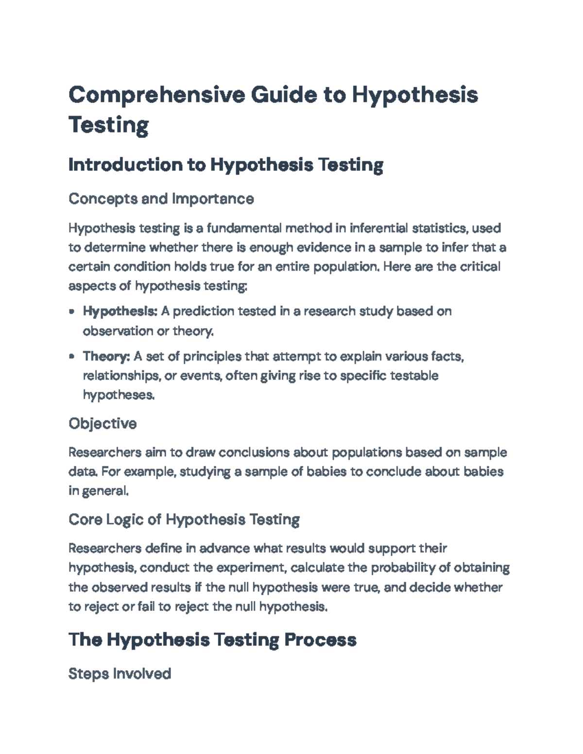 Hypothesis Testing: A Comprehensive Guide for Statistics Students ...