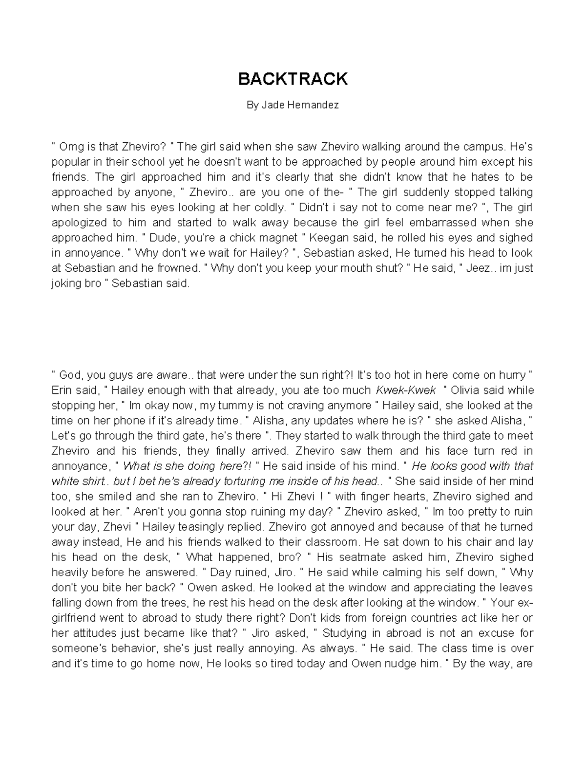 Backtrack - ggaga - BACKTRACK By Jade Hernandez “ Omg is that Zheviro ...