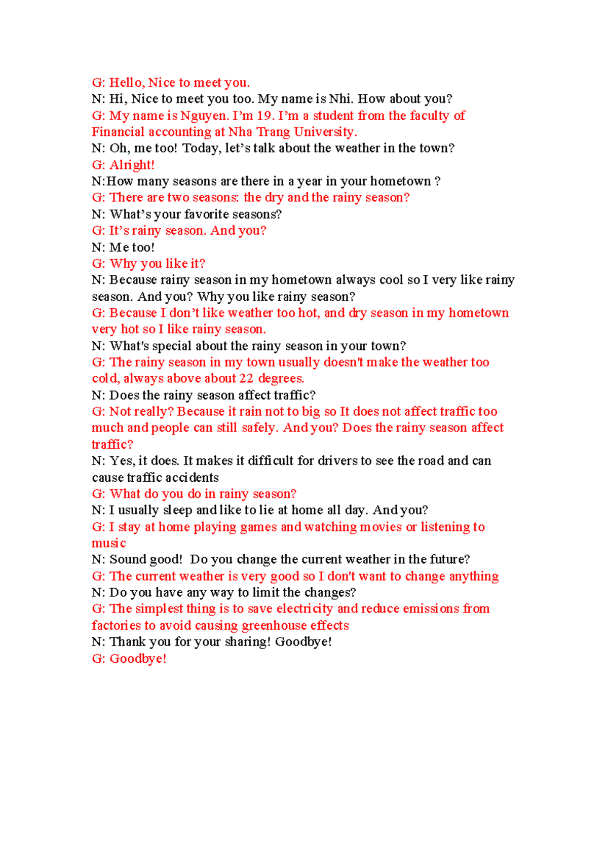 Topic 5: Conversations on Weather and Seasons - Financial Accounting ...
