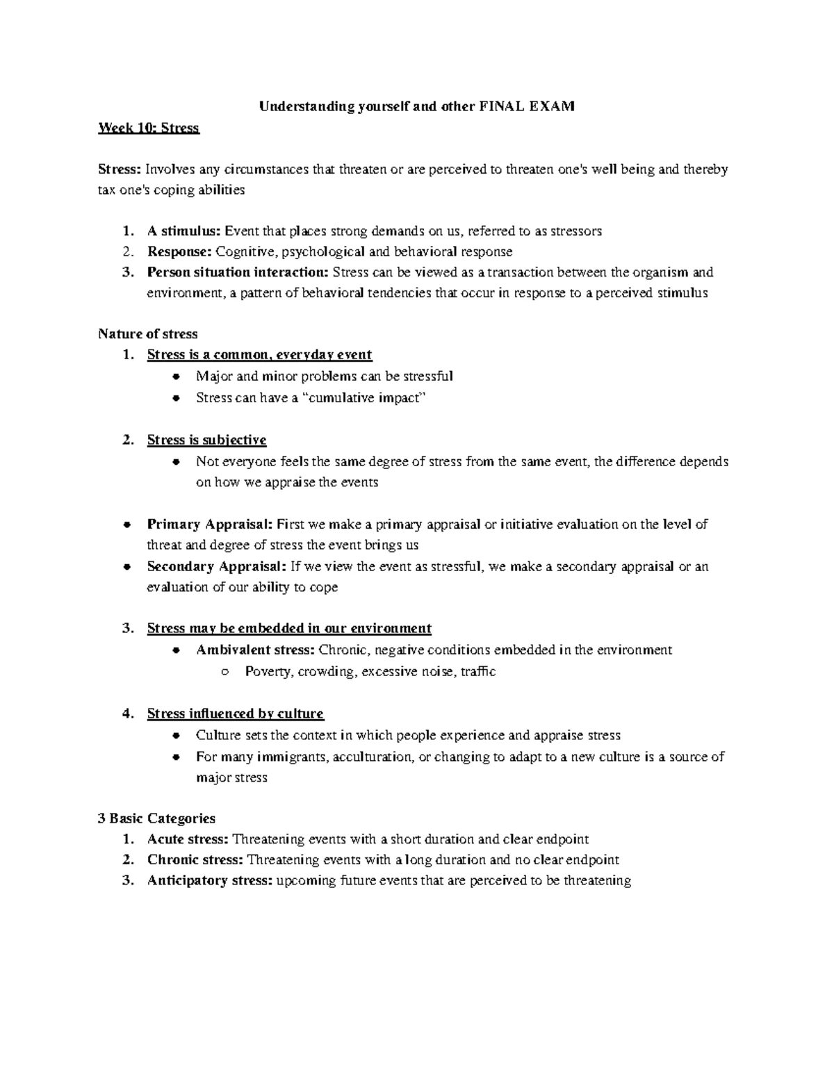 Chapter-6 - PSYCH 2035 - Chapter 06: The Self is an organized set of ...