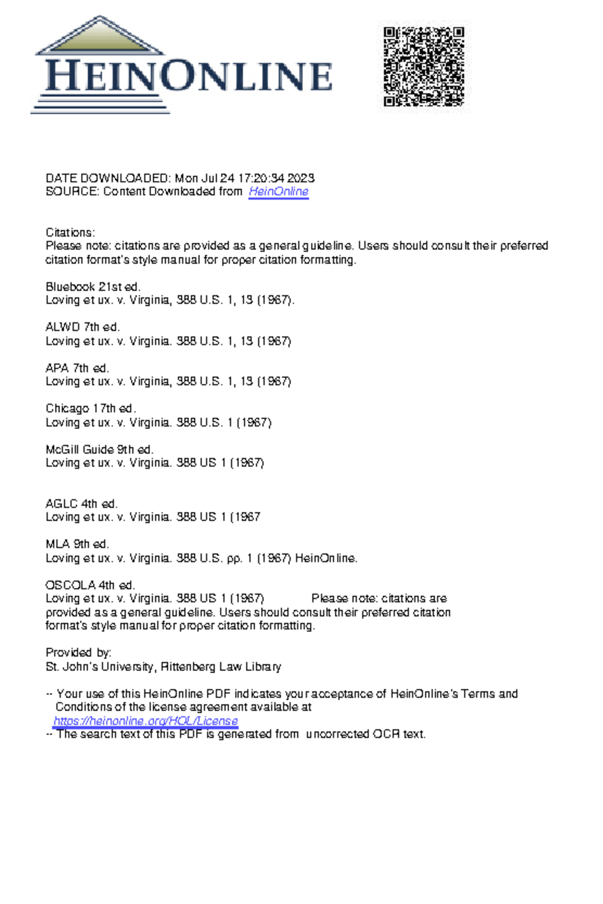 Loving v. Virginia: Supreme Court Case Analysis and Citations - Studocu