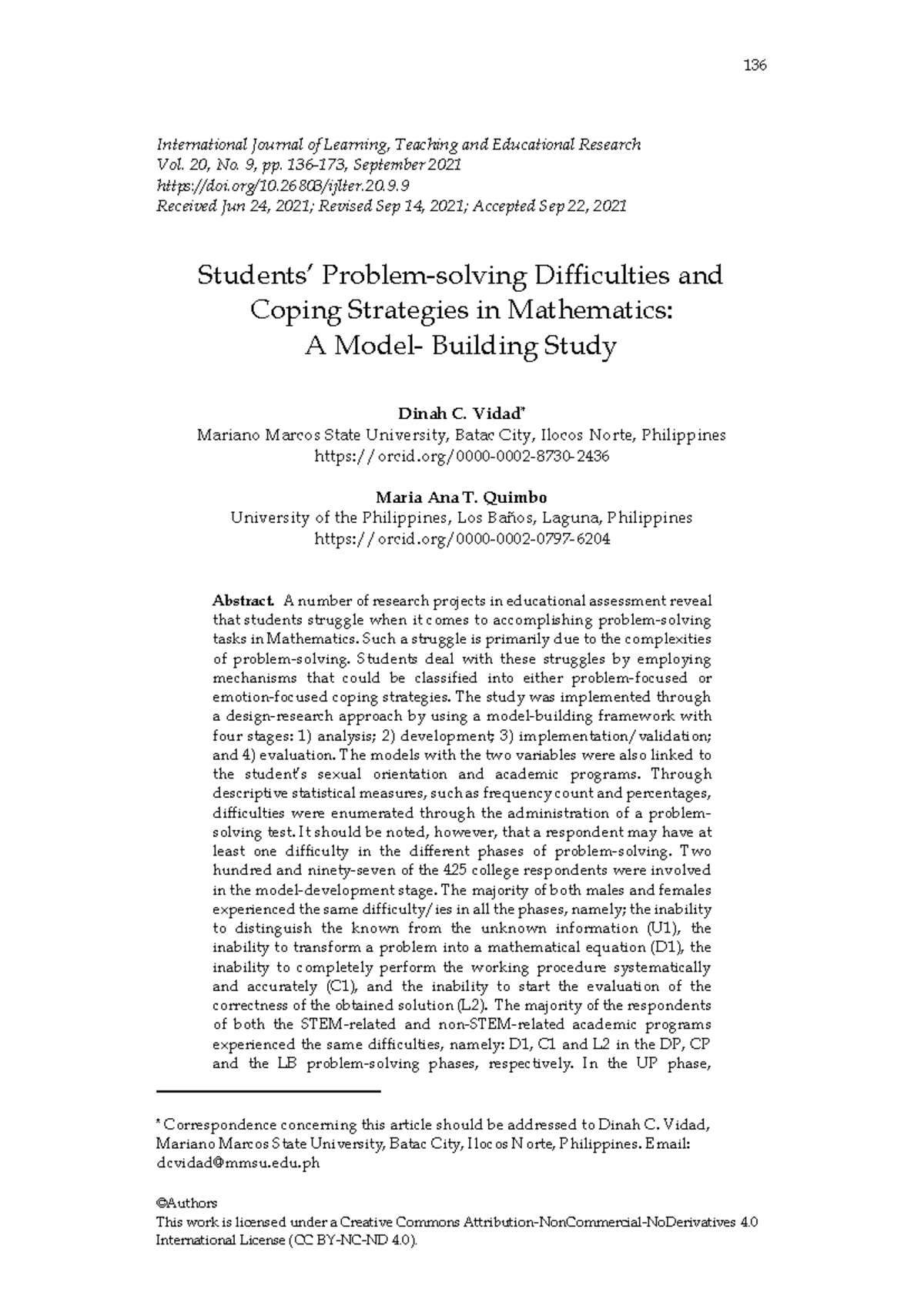 Difficulties and Coping Strategies in Mathematics: A Study (136) - Studocu