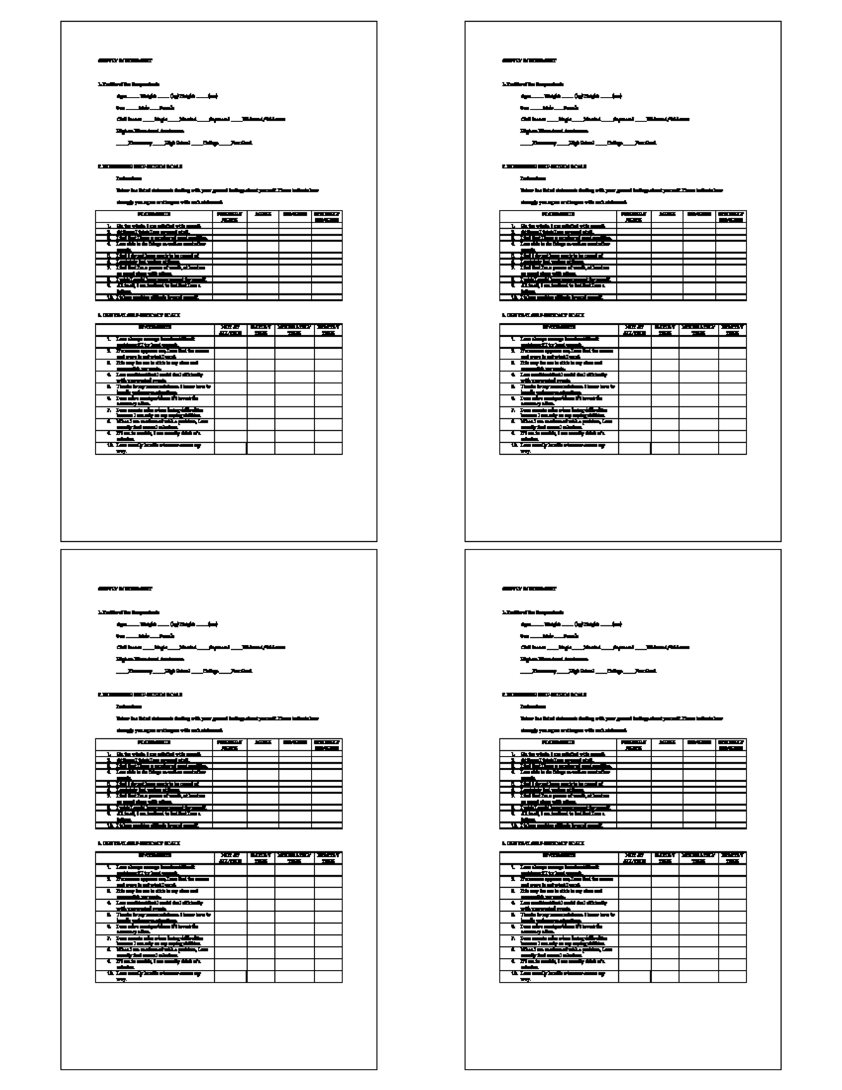 Survey Instrument Analysis: Respondent Profiles & Scales - Studocu