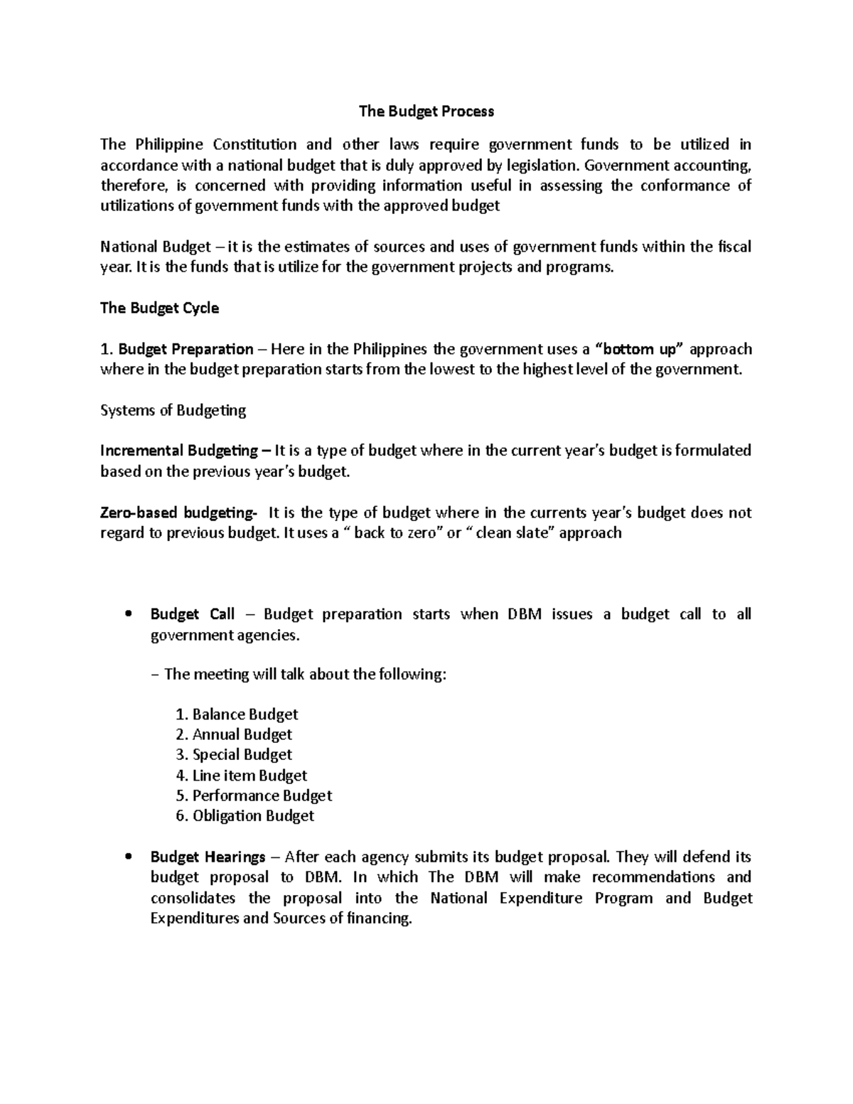 Key Concepts of the Budget Cycle in the Philippines - Studocu