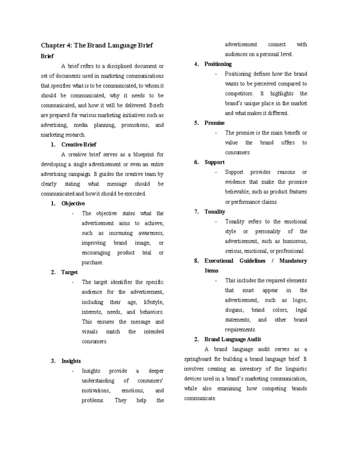 Chapter 4: The Brand Language Brief - Marketing Communication Insights ...