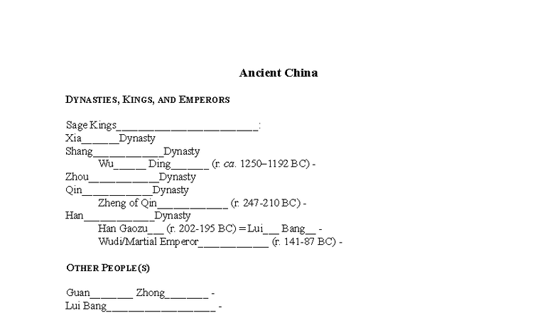 Ancient China: Dynasties, Kings, and Key Historical Events - Ancient ...