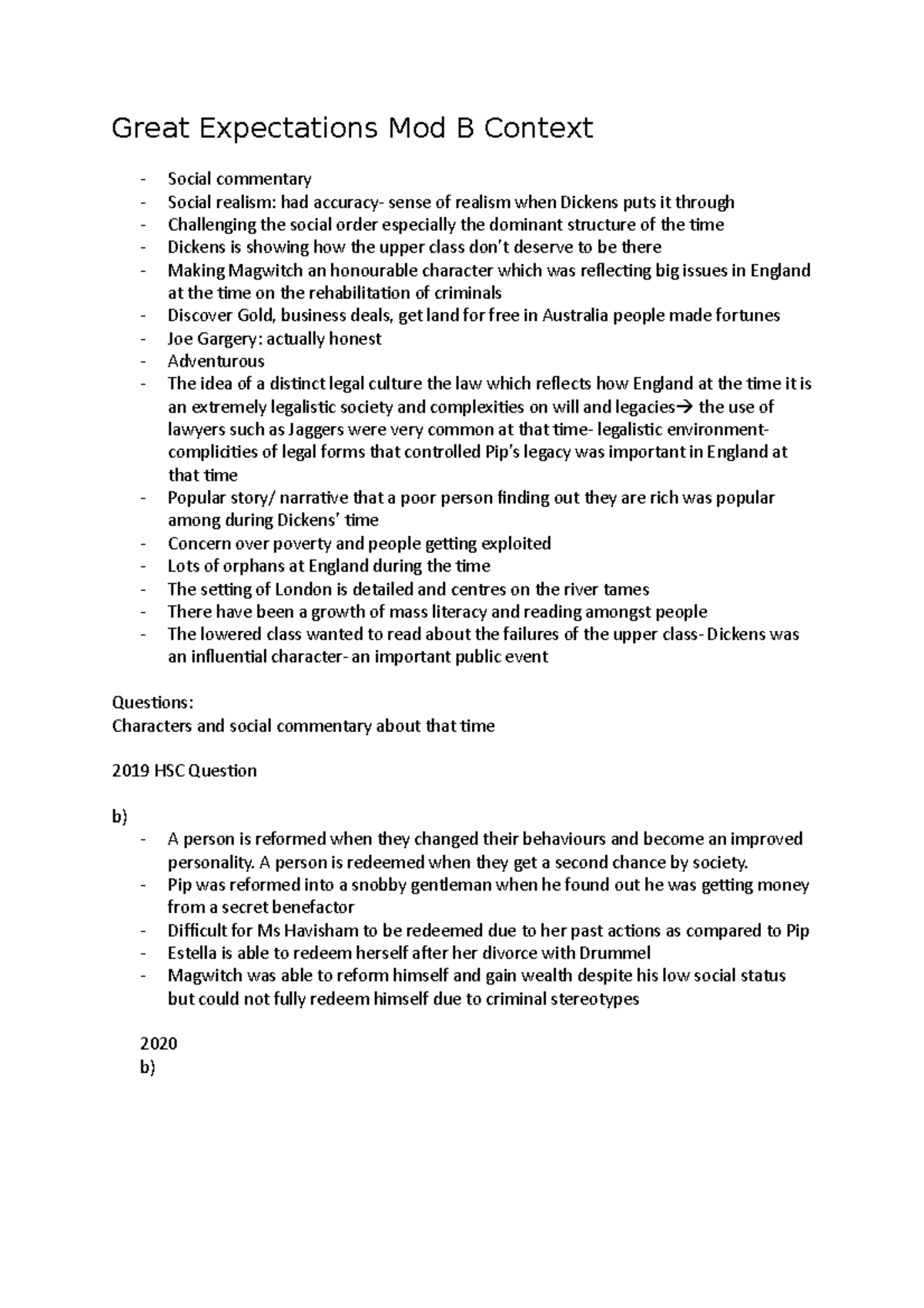 Great Expectations Mod B Context - Great Expectations Mod B Context ...