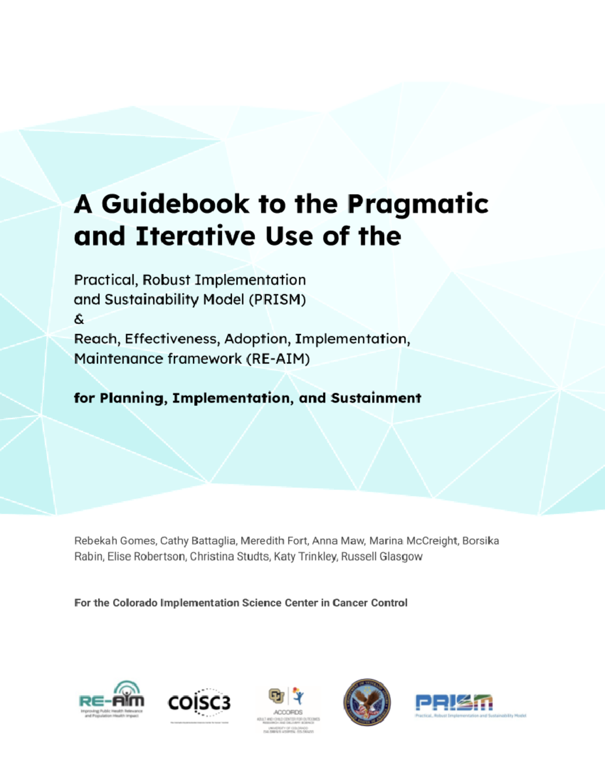 Iterative PRISM and RE-AIM Guidebook: Implementation Strategies and ...