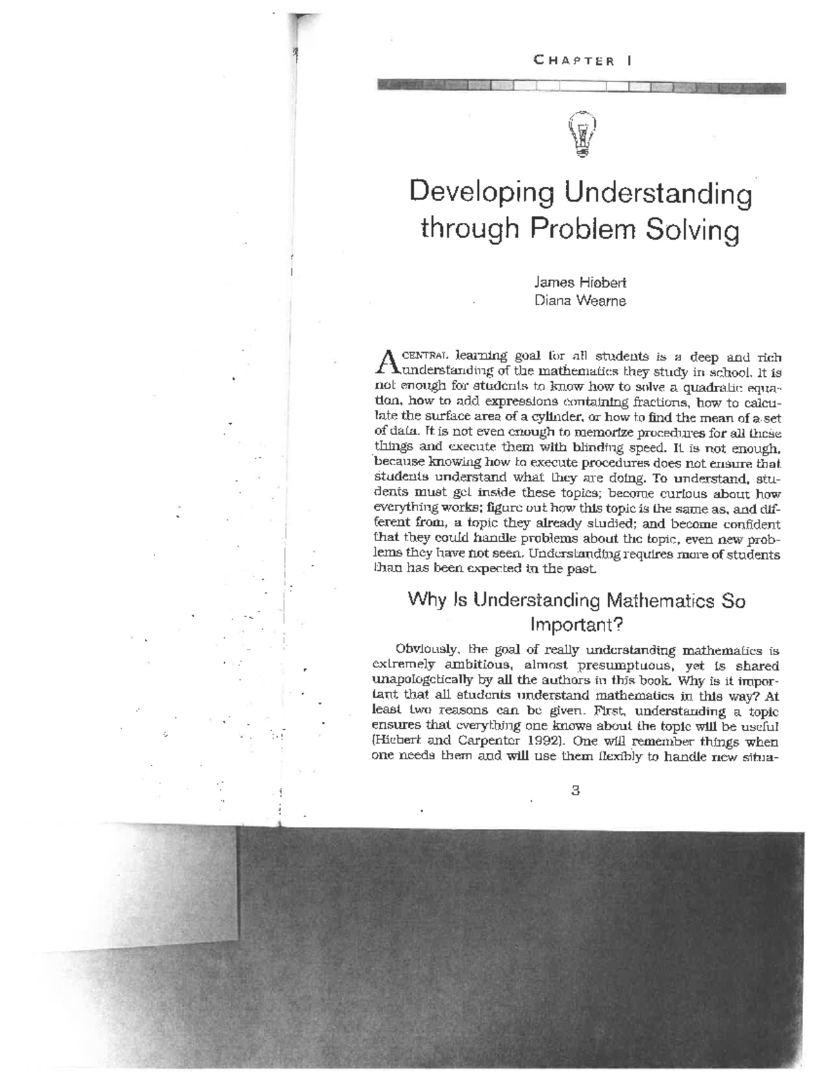 CHAPTER I: Developing Understanding through Problem Solving (EDU 101) - Studocu