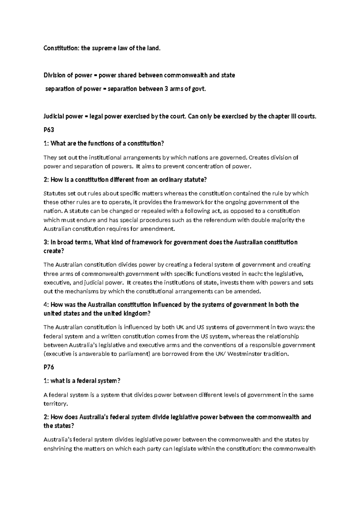 Week 4 pre class work - seminar - Constitution: the supreme law of the ...