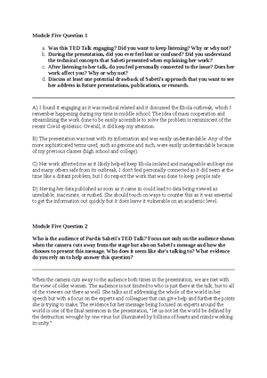 SCS 200 Module Three Short Responses - Module Three Question 1 In the textbox provided ...