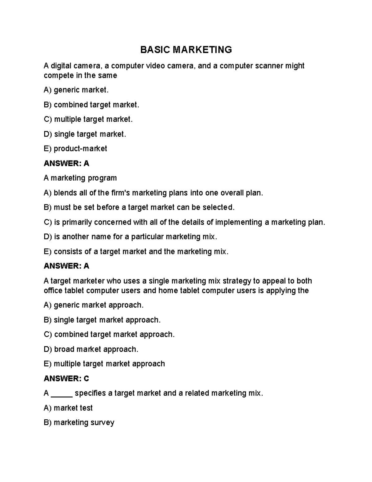 Basic Marketing Final Exam Study Notes - BMARK 101 - Studocu