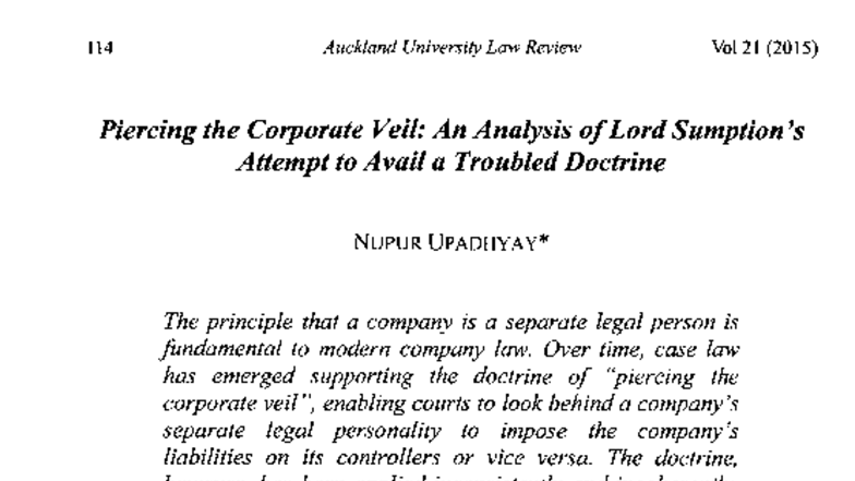 Piercing the Corporate Veil: Analyzing Prest v Petrodel Resources Ltd ...