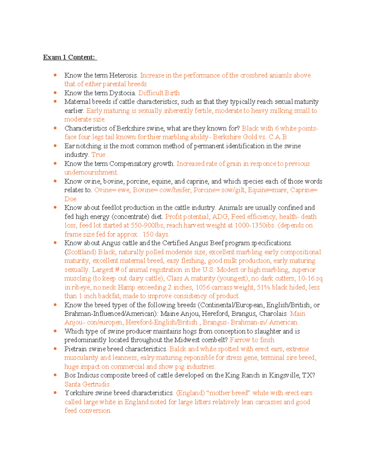 Animal Science Exam Notes: Breeds, Hormones, & Nutrition (AS 101) - Studocu