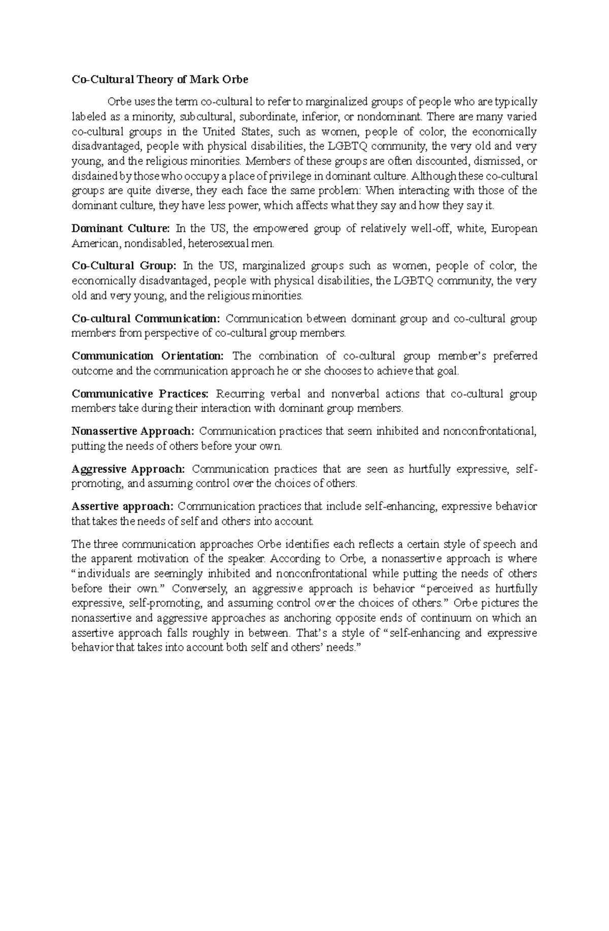 Co-Cultural Theory: Understanding Marginalized Communication Dynamics ...